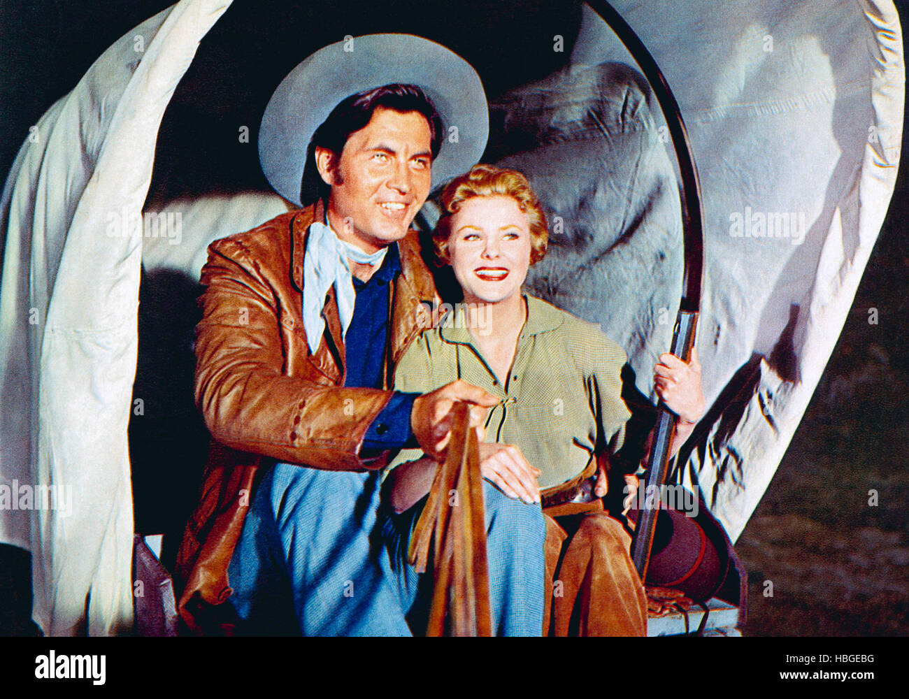WESTWARD HO, THE WAGONS!, from left: Fess Parker, Kathleen Crowley ...