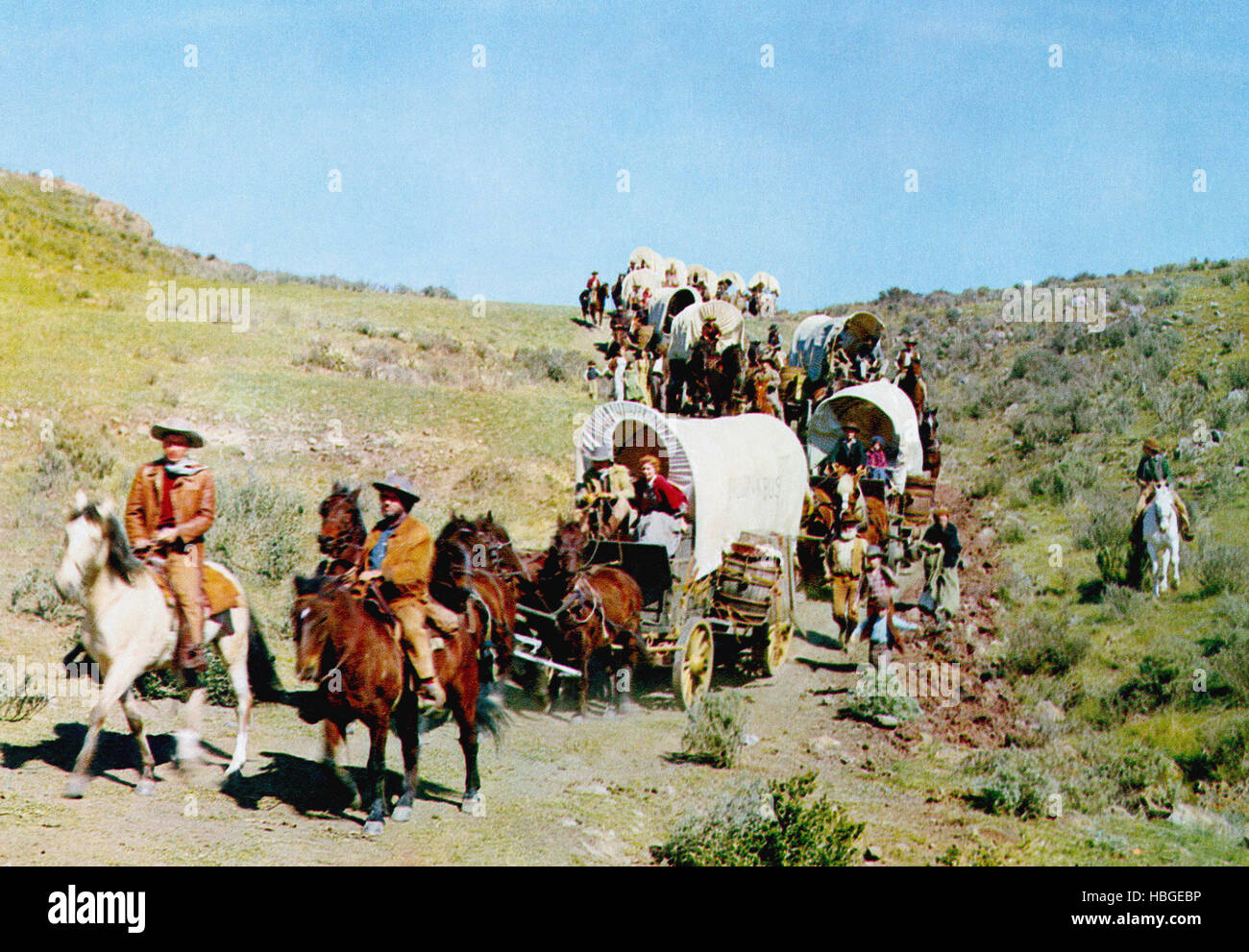 WESTWARD HO, THE WAGONS!, front from left: Fess Parker, Jeff York ...