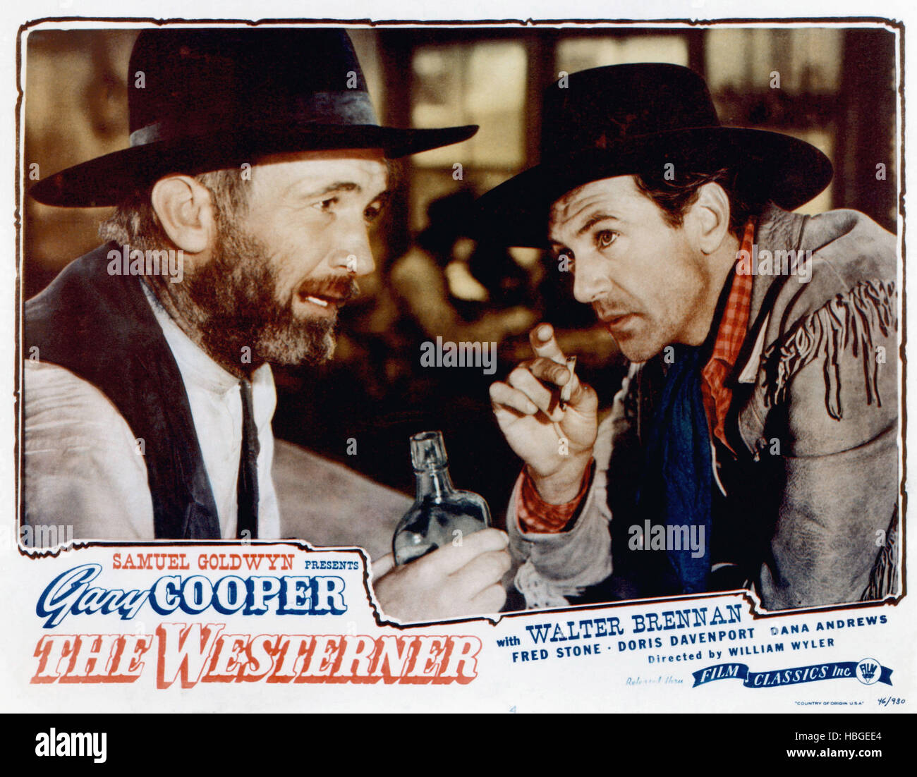 THE WESTERNER, from left: Walter Brennan, Gary Cooper, 1940 Stock Photo ...