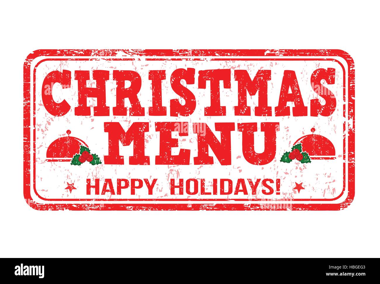 Christmas menu grunge rubber stamp on white background, vector ...
