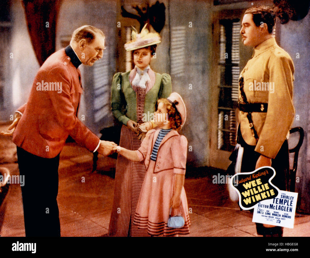 WEE WILLIE WINKIE, shaking hands from left: C. Aubrey Smith, Shirley ...