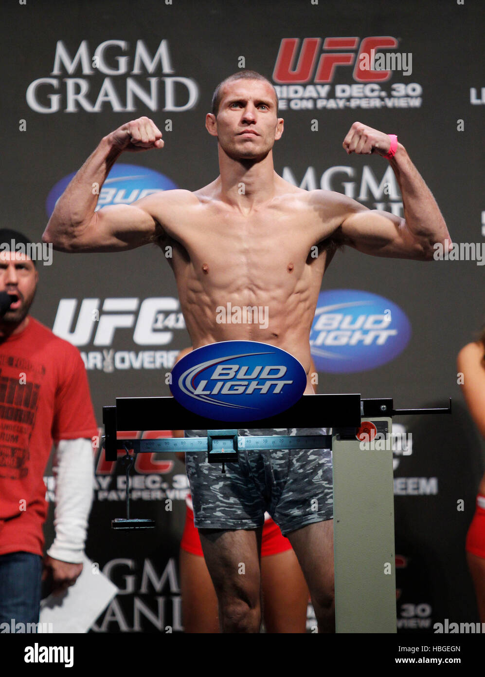 UFC fighter Donald Cerrone steps on the scale at the weigh-ins for UFC ...