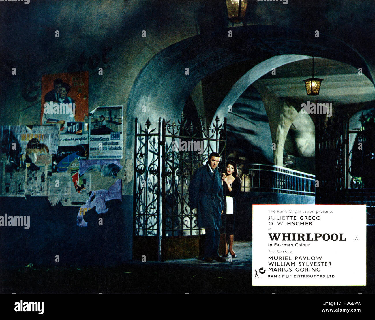 WHIRLPOOL, from left: William Sylvester, Juliette Greco, 1959 Stock ...