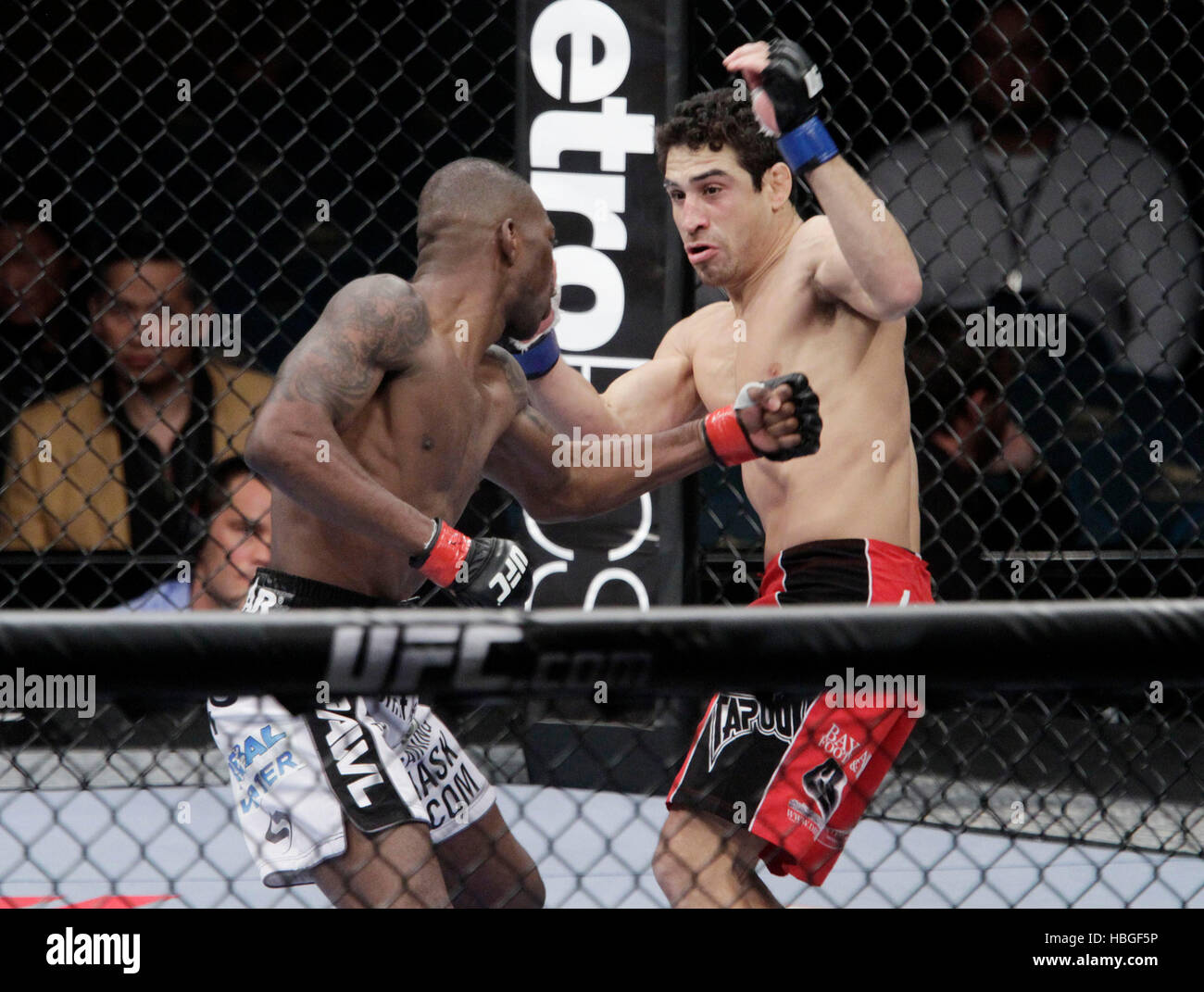 UFC fighter Danny Castillo, right, fights Anthony Njokuani at UFC 141 ...