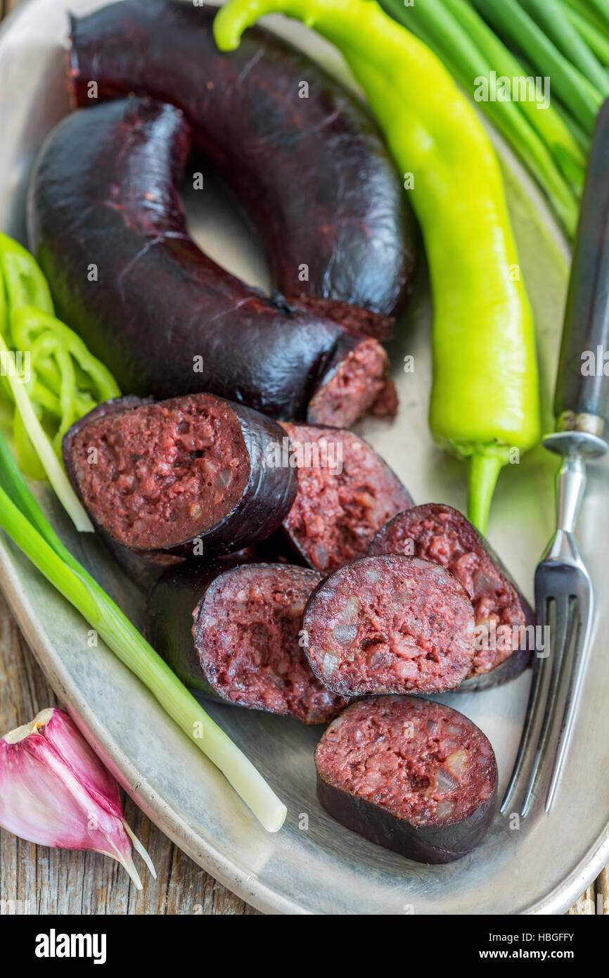 Traditional black pudding hi-res stock photography and images - Alamy
