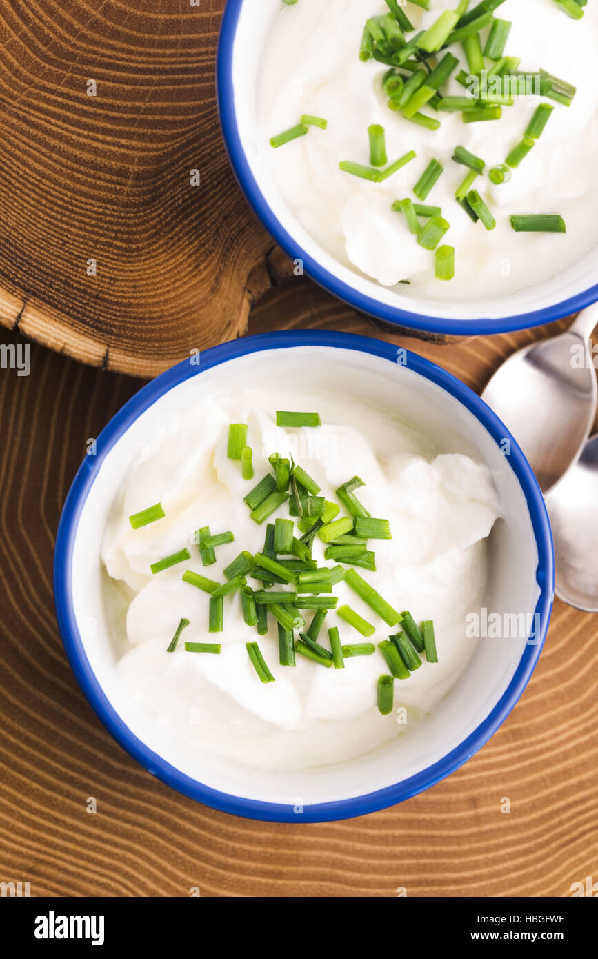 cottage cheese with chives Stock Photo - Alamy