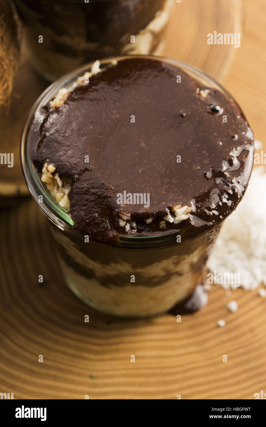 coconut dessert with chocolate Stock Photo - Alamy