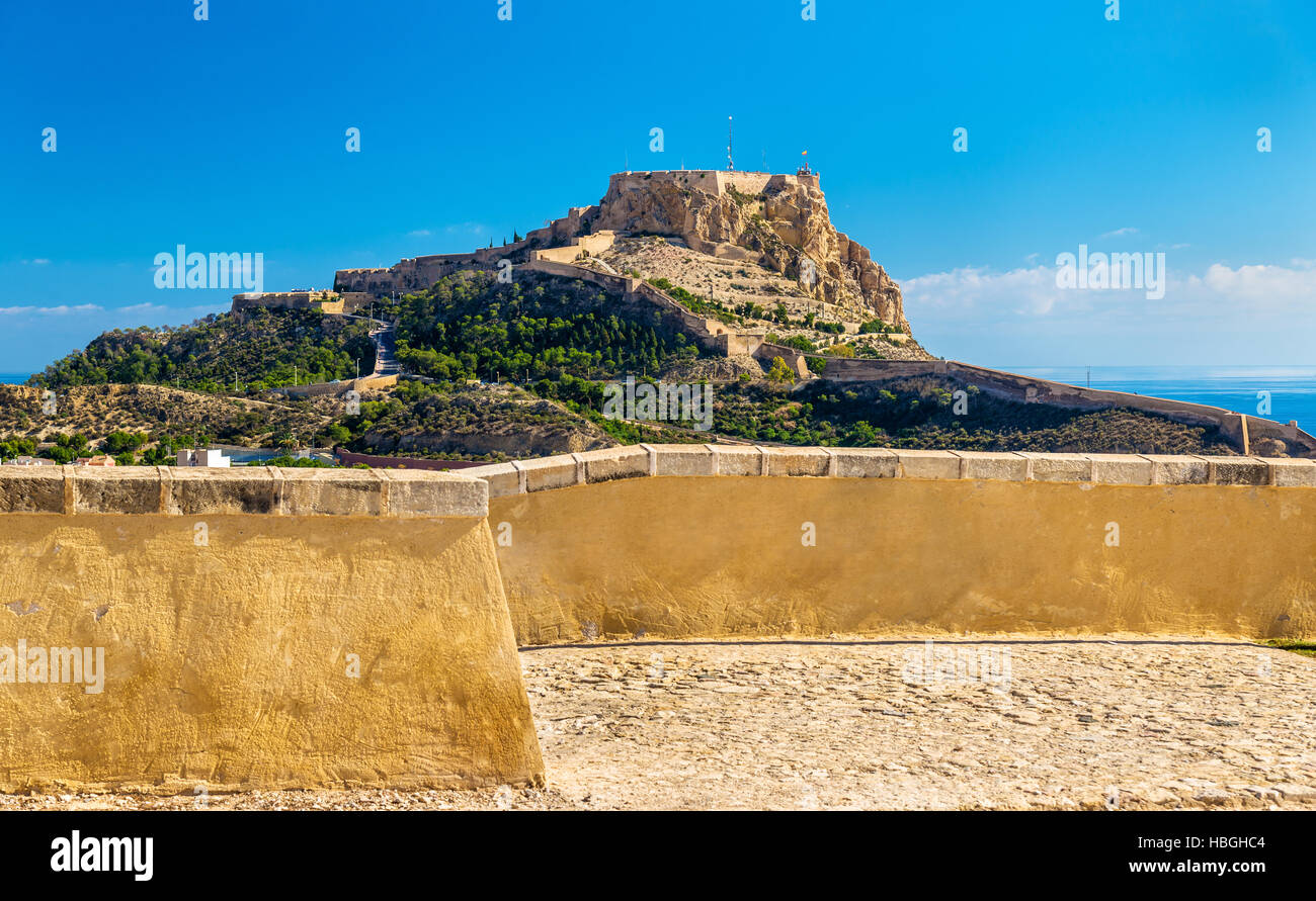 View of Santa Barbara Castle on Mount Benacantil above Alicante - Spain ...