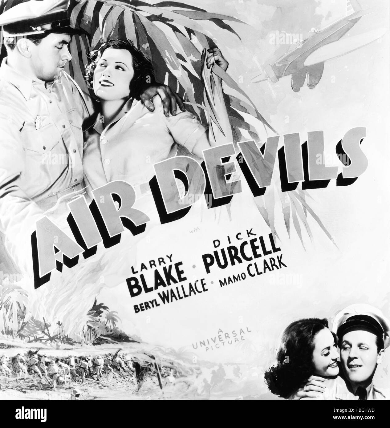 AIR DEVILS, US poster, top from left: Larry Blake, Mamo Clark, bottom from left: Beryl Wallace ...