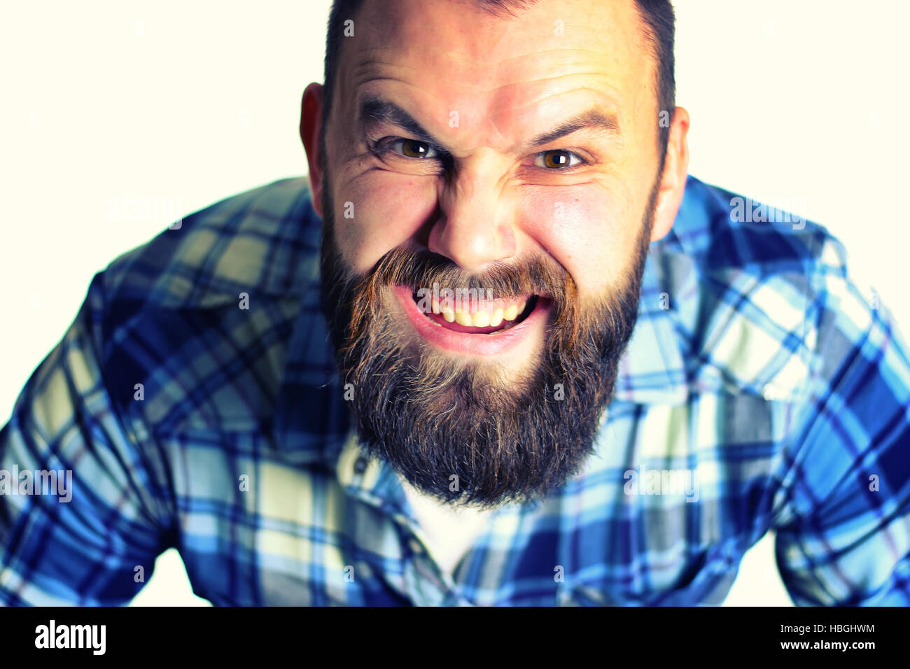 head man portrait grimace Stock Photo - Alamy