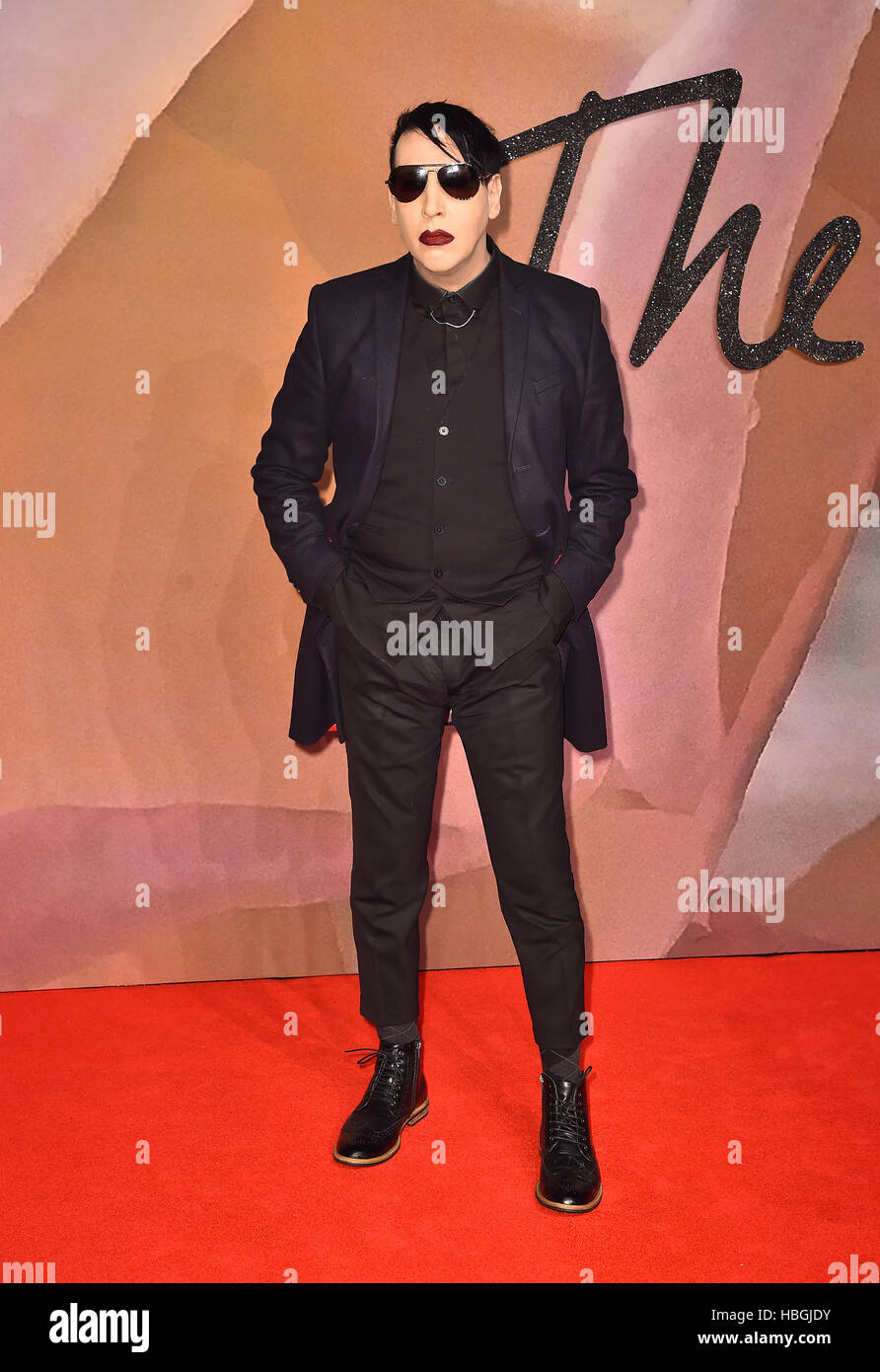 Marilyn Manson attending The Fashion Awards 2016 at the Royal Albert ...