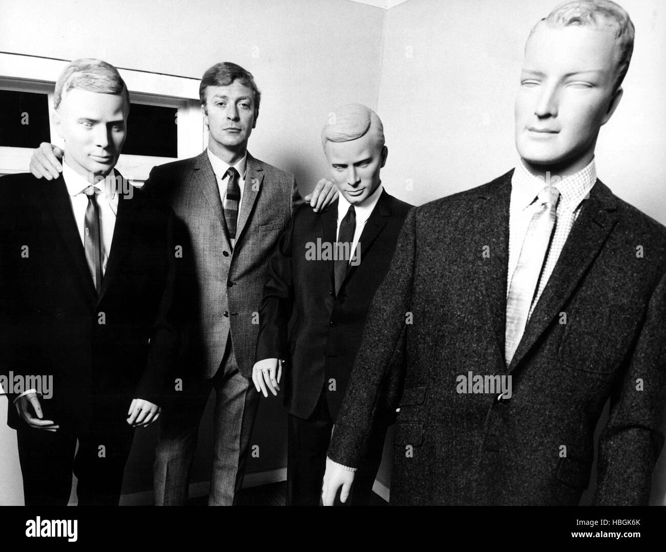 Michael Caine with mannequins modeling his wardrobe for ALFIE, 1966 ...