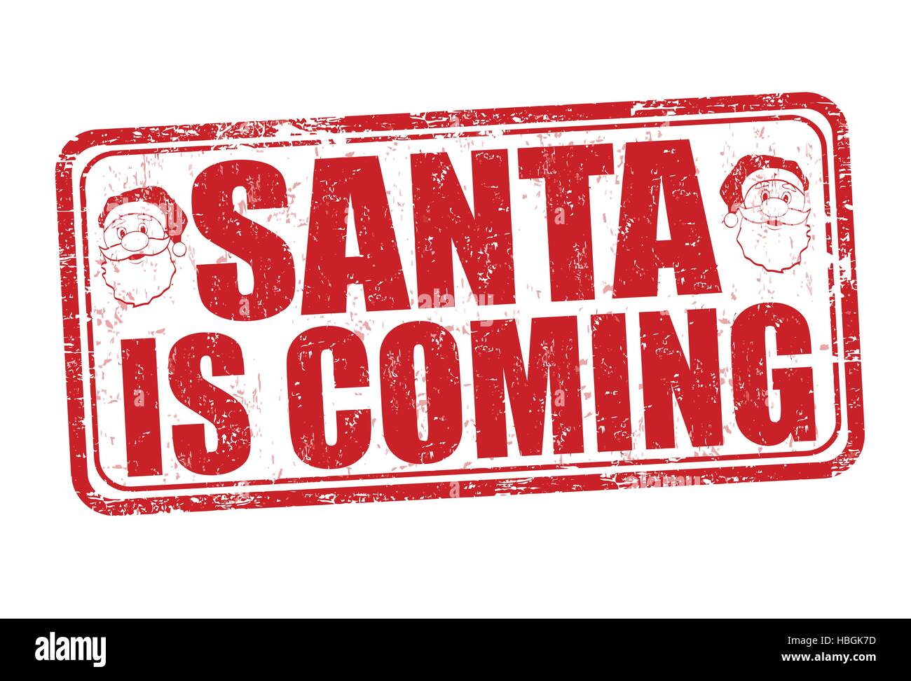 Santa is coming grunge rubber stamp on white background, vector ...