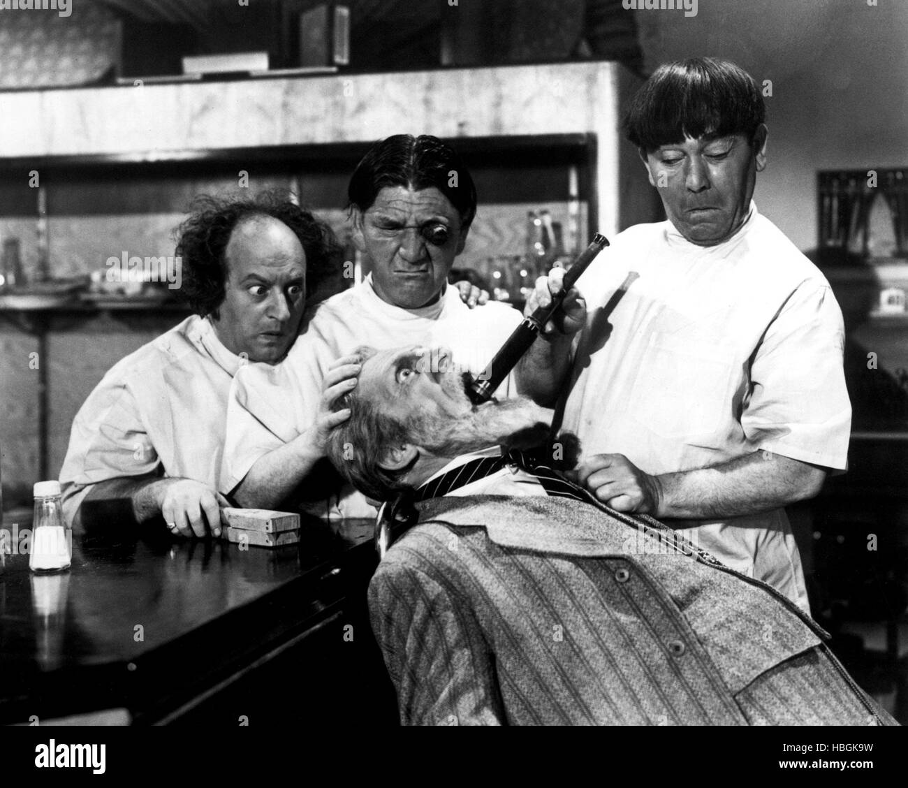 ALL GUMMED UP, Larry Fine, Shemp Howard, Emile Sitka, Moe Howard (The ...