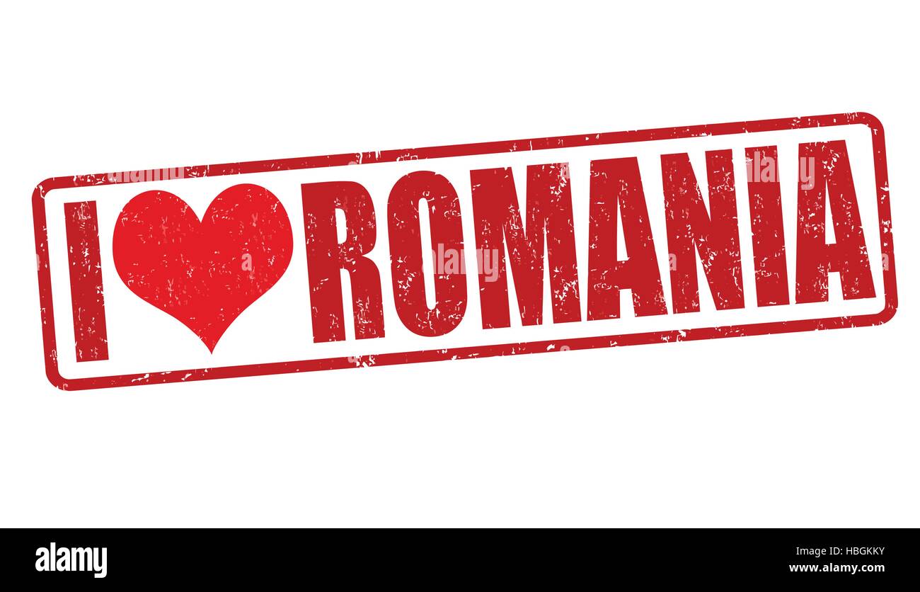 I love Romania grunge rubber stamp on white background, vector ...