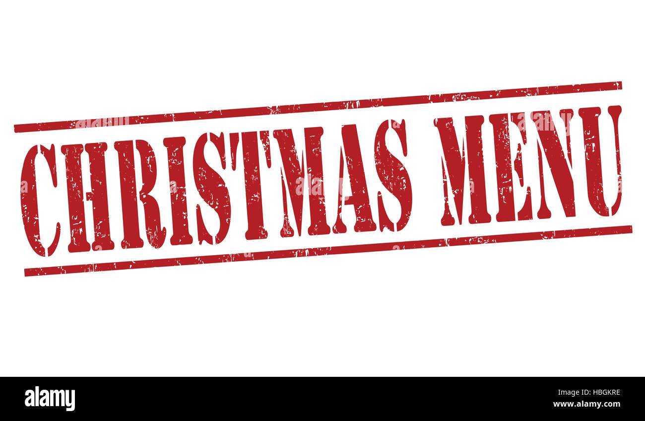 Christmas menu grunge rubber stamp on white background, vector ...