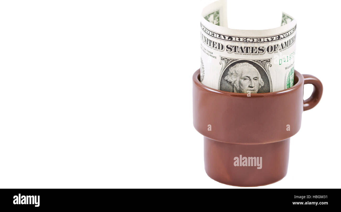 1 dollar tip the waiter left Stock Photo - Alamy