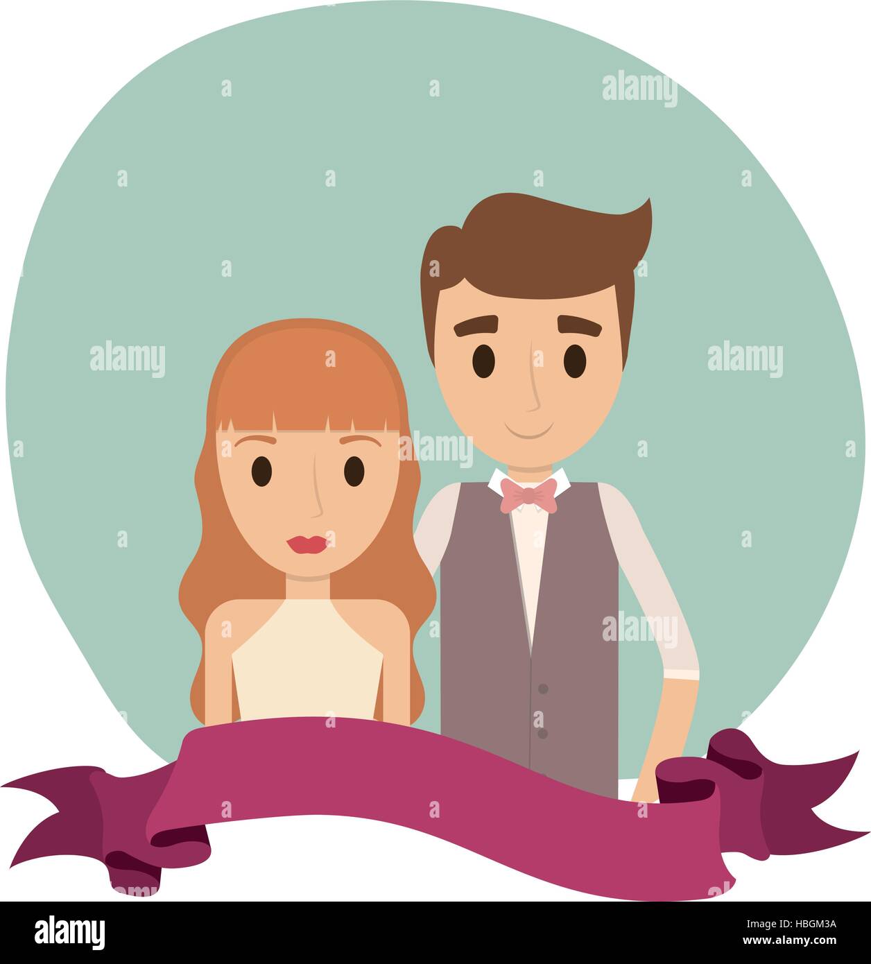 Couple of newlyweds frame decorative vector illustration design Stock ...