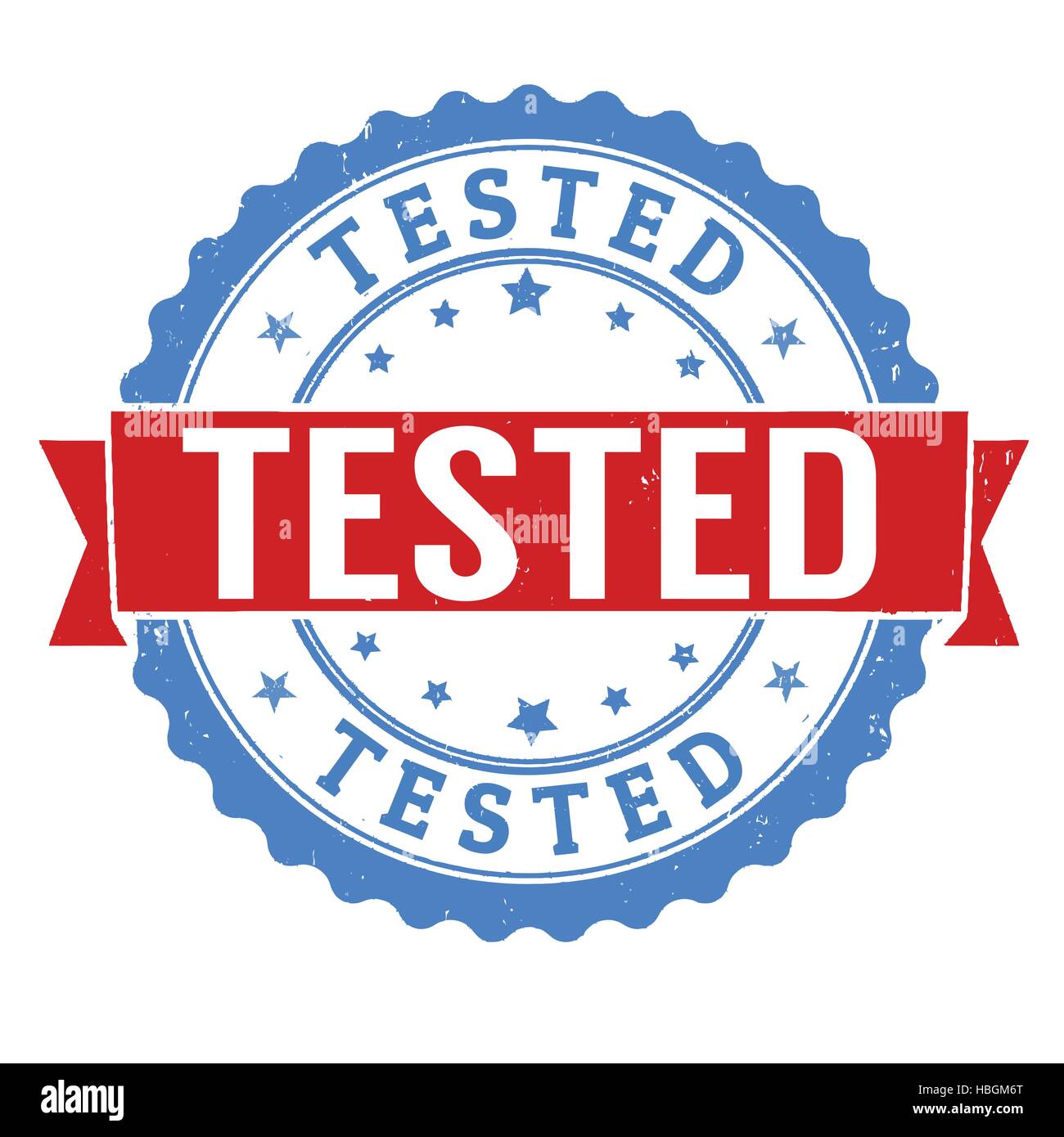 Tested grunge rubber stamp on white background, vector illustration ...