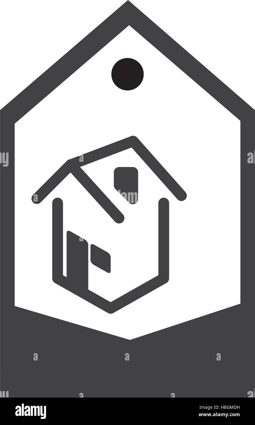 real estate house in tag vector illustration design Stock Vector Image ...