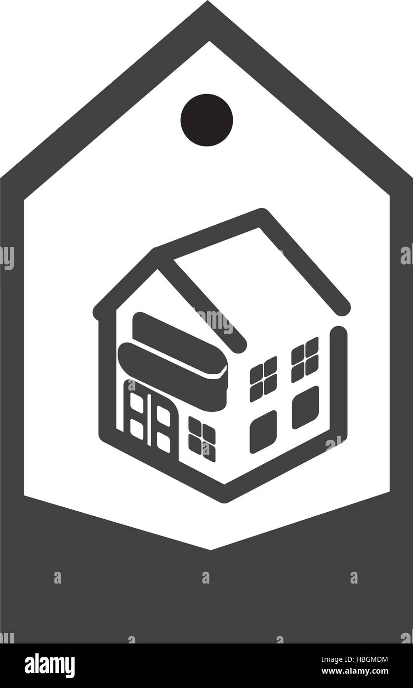 real estate house in tag vector illustration design Stock Vector Image ...