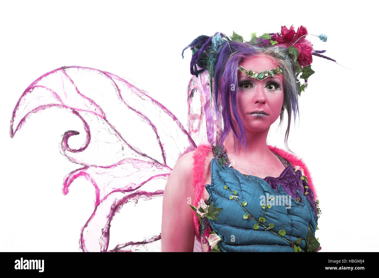 Young woman in an elf costume with Wings Stock Photo - Alamy