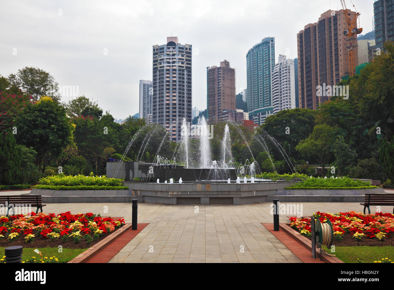 Elegant square with fountain Stock Photo - Alamy