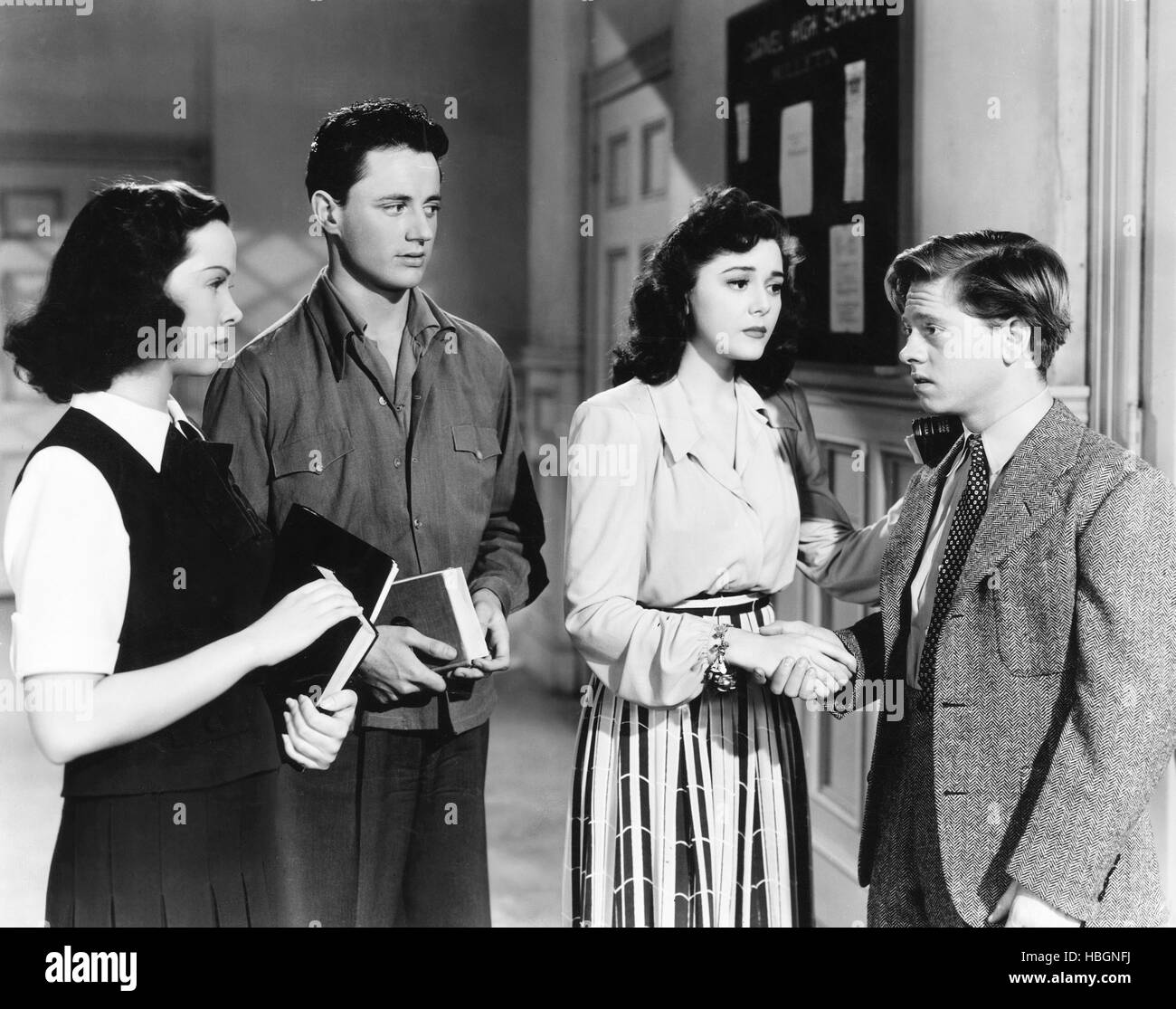 ANDY HARDY'S PRIVATE SECRETARY, from left: Kathryn Grayson, Todd Karns ...
