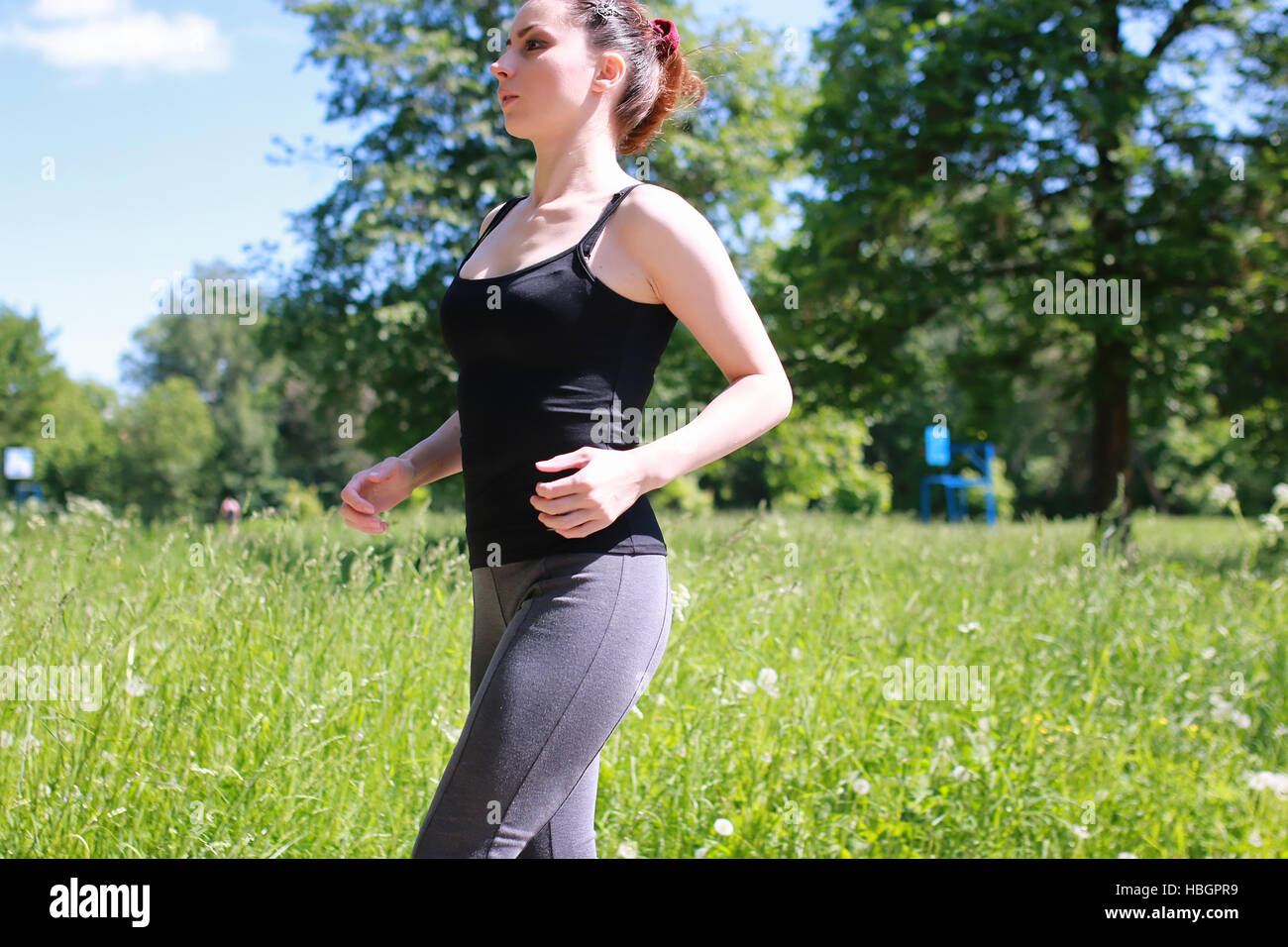 woman sport run in park outdoor Stock Photo - Alamy