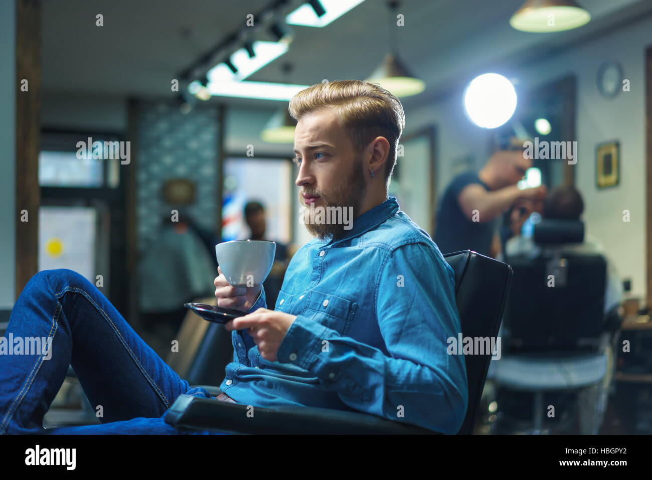 Barber and coffee shop hi-res stock photography and images - Alamy