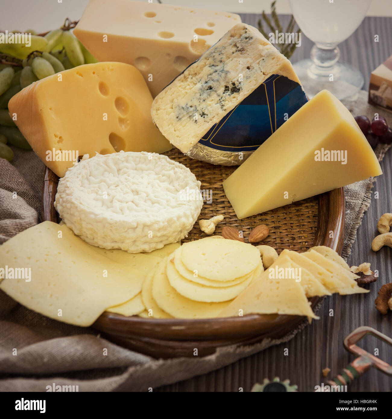 Various types of cheese set Stock Photo - Alamy