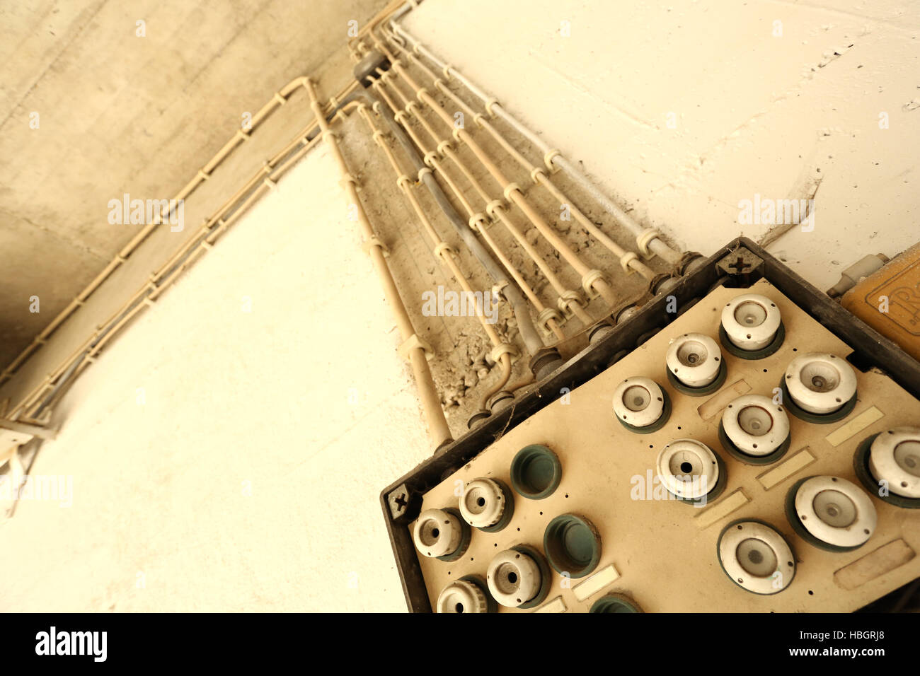 Old electricity installation Stock Photo - Alamy