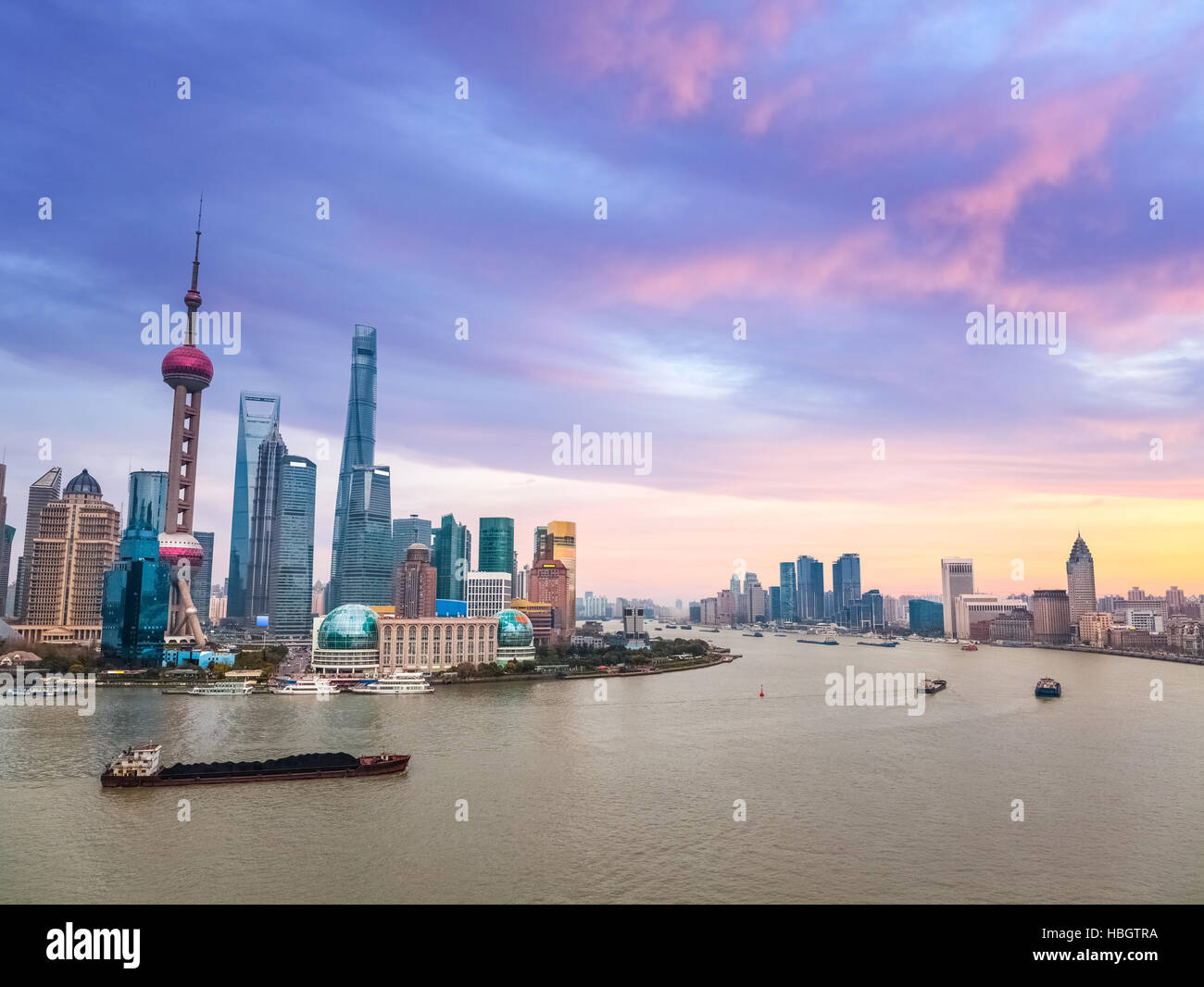 shanghai in sunset Stock Photo - Alamy