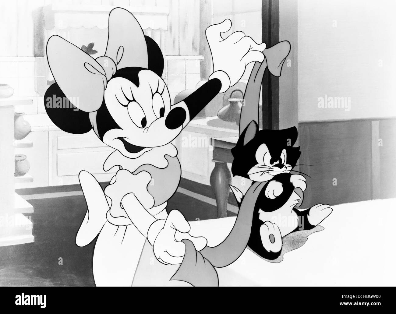 BATH DAY, from left: Minnie Mouse, Figaro the cat, 1946 Stock Photo - Alamy