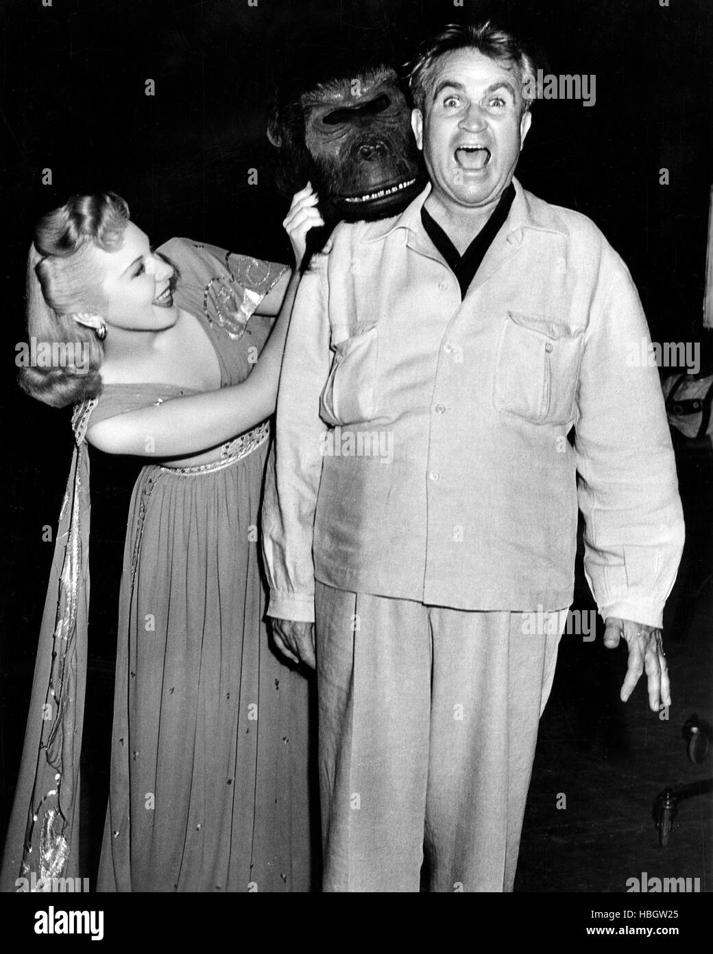 THE BANK DICK, actress Susan Miller spooks director Edward Cline, 1940 ...