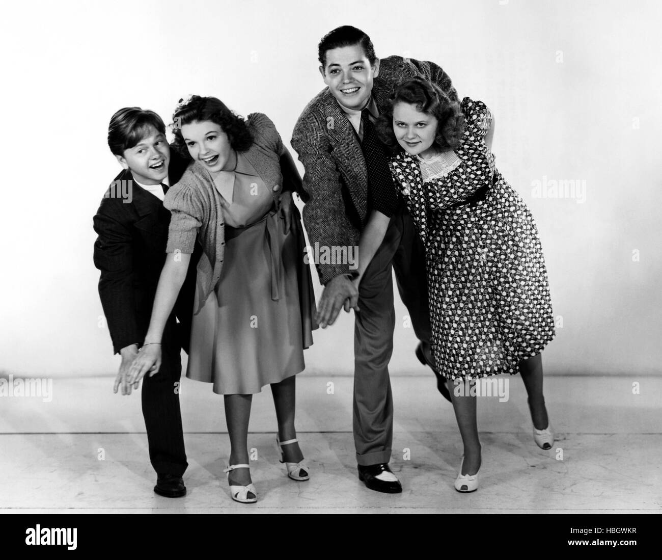 BABES IN ARMS, from left, Mickey Rooney, Judy Garland, Douglas McPhail ...