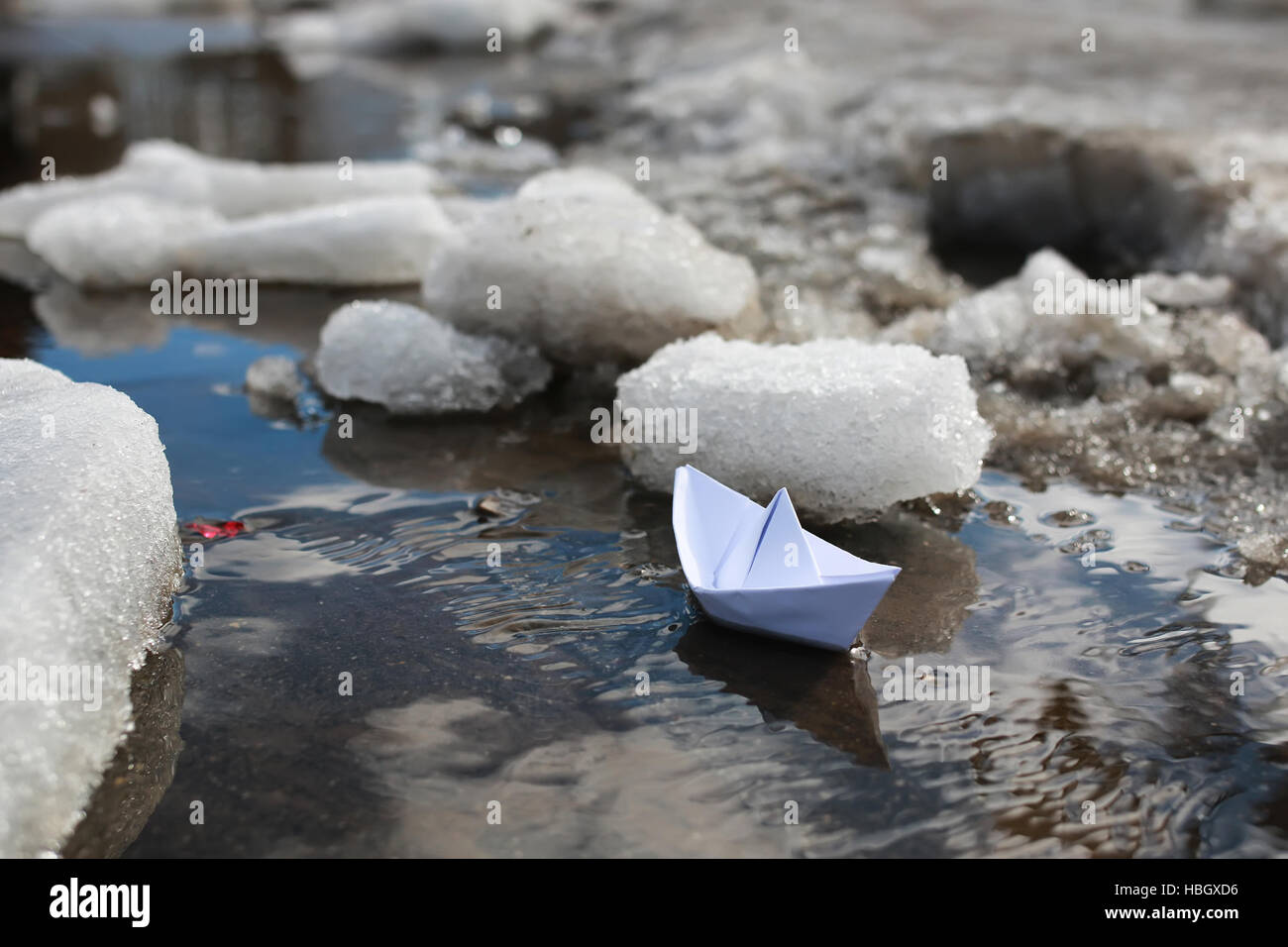 paper boat in a pool Stock Photo - Alamy
