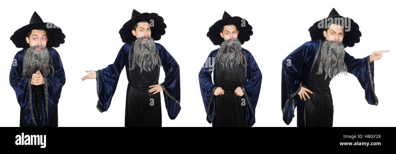 Funny wise wizard isolated on the white Stock Photo - Alamy