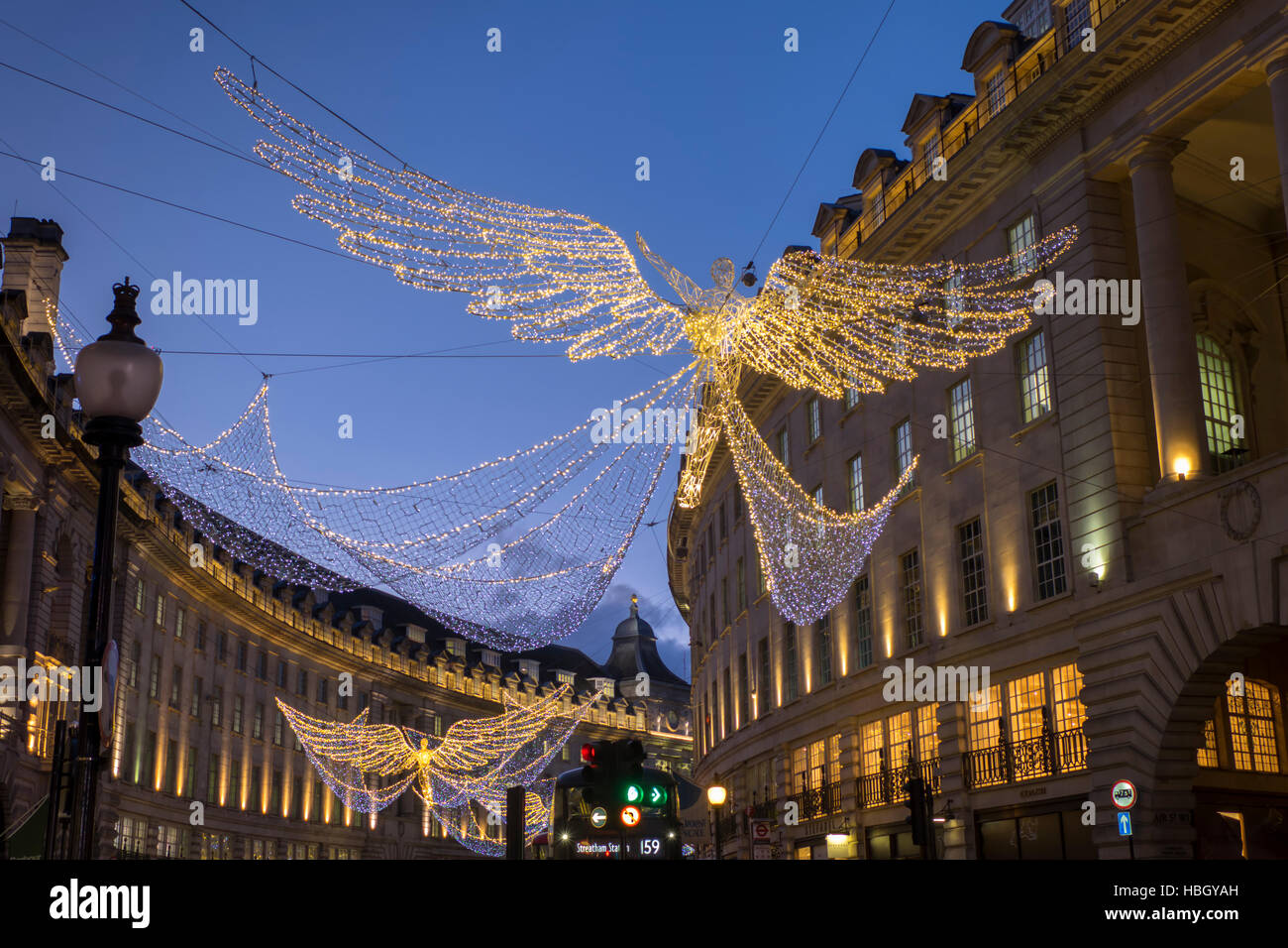 UK, england, london, Christmas lights Regent St 2016 Stock Photo - Alamy