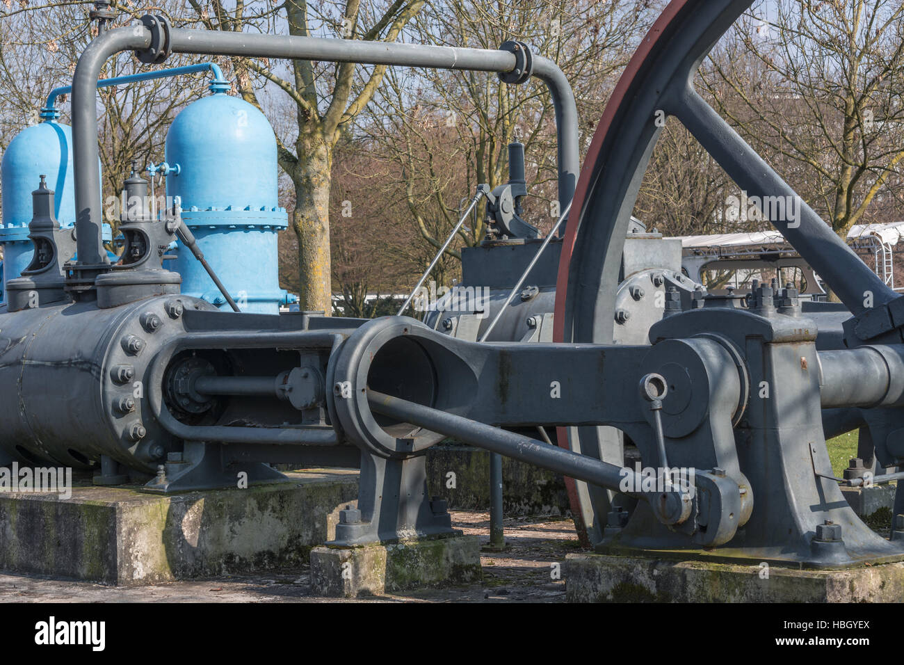 Old industrial sewing machine, water turbine Stock Photo - Alamy