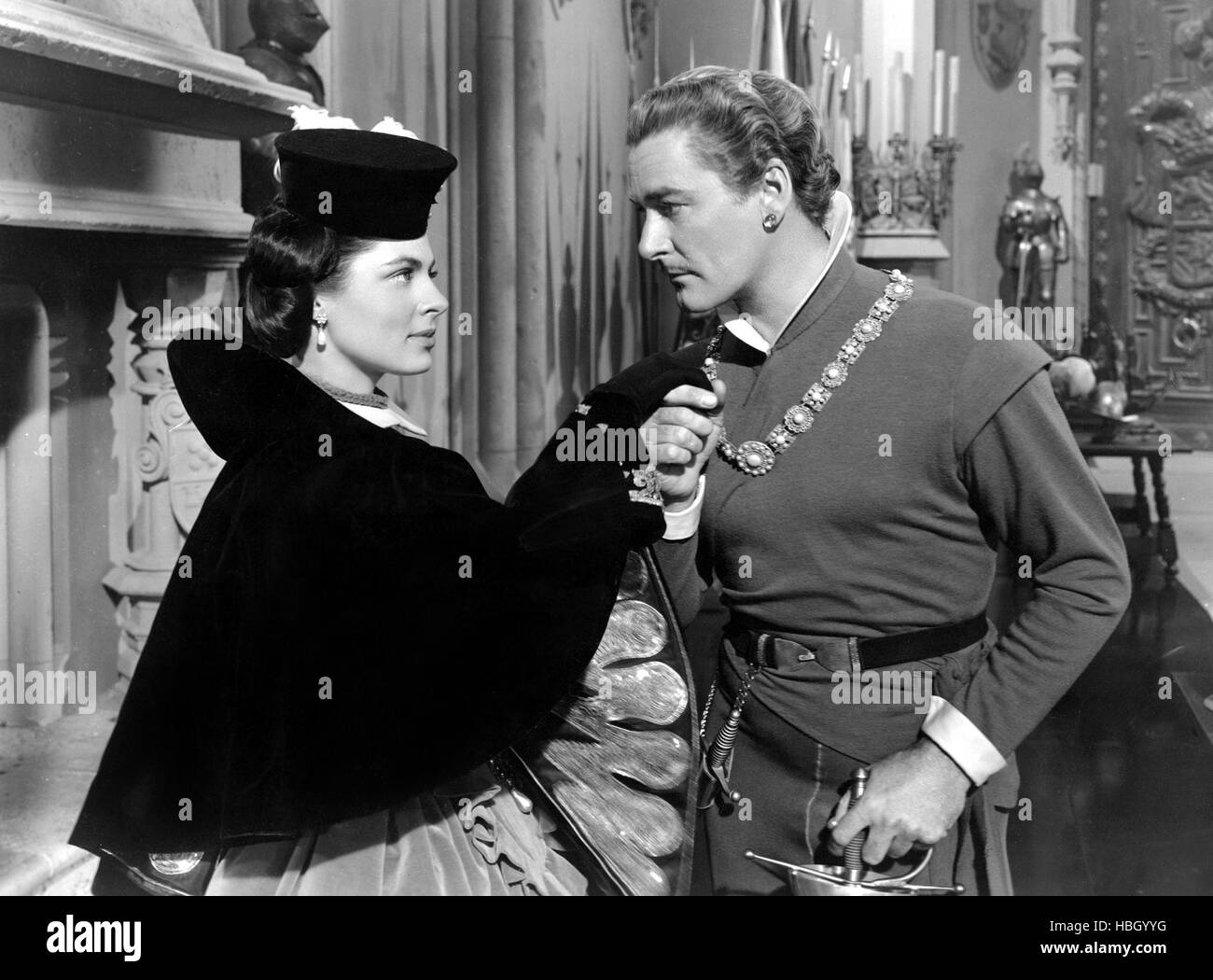 ADVENTURES OF DON JUAN, Viveca Lindfors, Errol Flynn, 1949 Stock Photo ...
