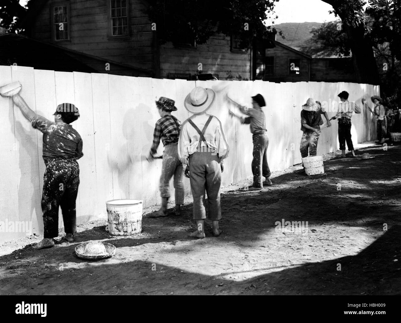 ADVENTURES OF TOM SAWYER, THE, whitewashing the fence, 1938 Stock Photo ...