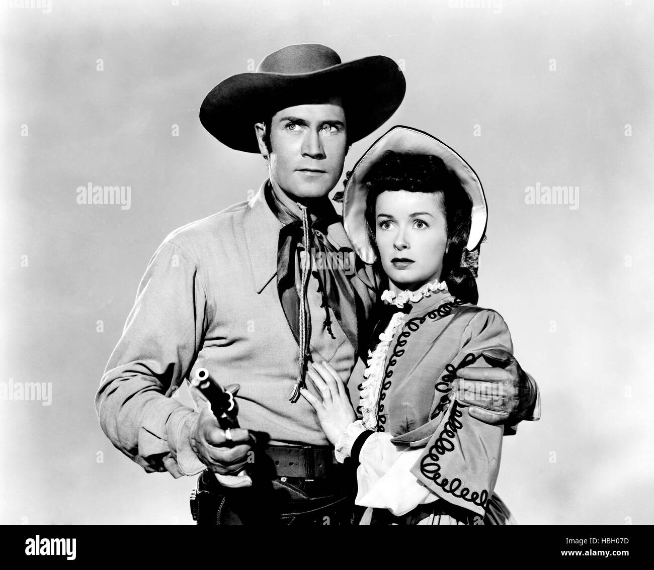 ADVENTURES OF FRANK AND JESSE JAMES, from left, Clayton Moore, Noel ...