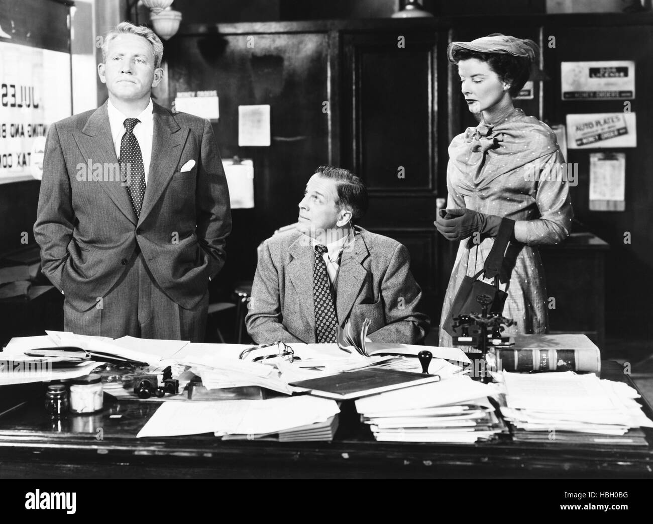 ADAM'S RIB, from left: Spencer Tracy, Emerson Treacy, Katharine Hepburn ...