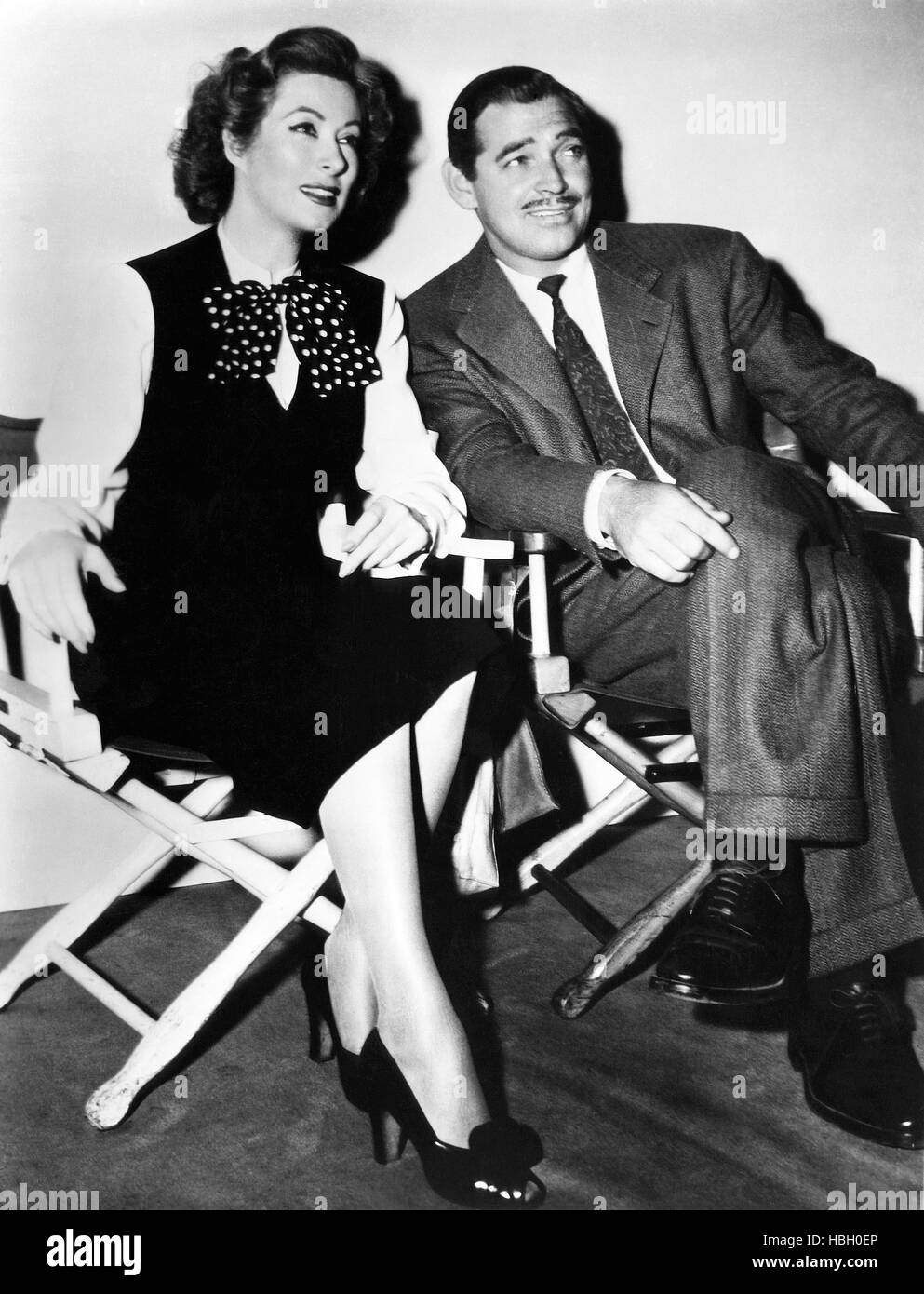 ADVENTURE, Greer Garson, Clark Gable, (right) on set, 1945 Stock Photo ...