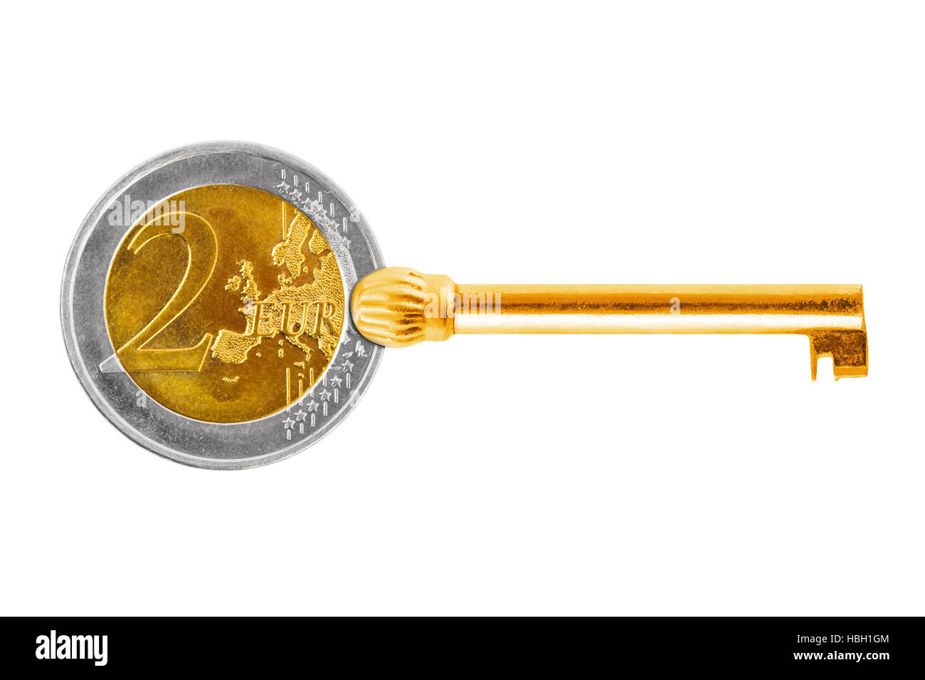 Key made of euro coin Stock Photo - Alamy