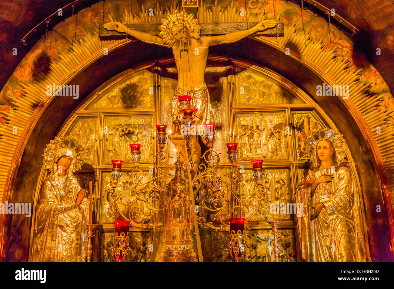 Ancient Altarpiece Golgotha Crucifixion Site Church of the Holy ...