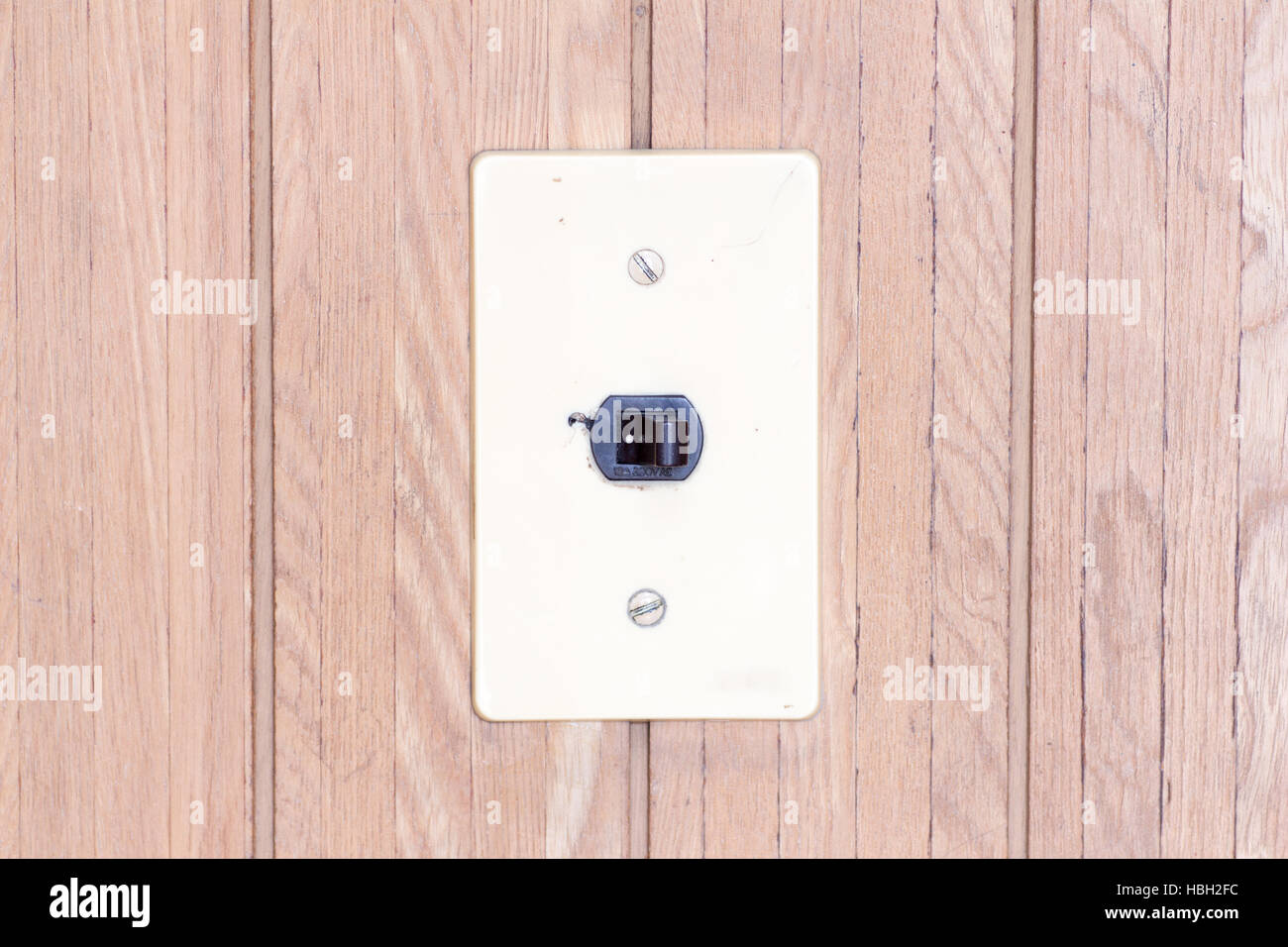 Japanese retro electrical switch on the wooden walll as the switch set ...