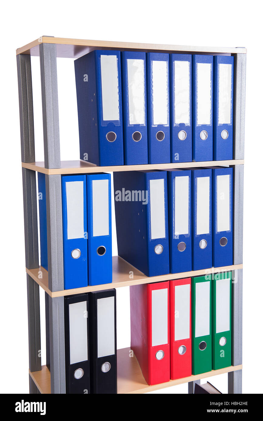 Many binder folders on the shelf Stock Photo - Alamy