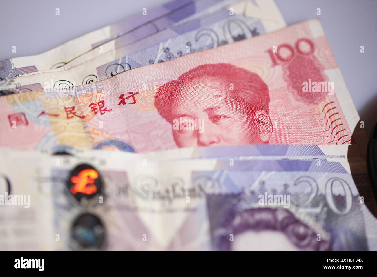 Money as a mix of major foreign currency banknotes - Chinese Renminbi ...